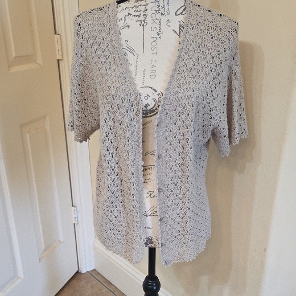White Stag | Sweaters | White Stag Light Tan Openfront Crochet Cardigan ...